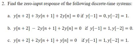 Solved Find The Zero Input Response Of The Following Chegg Com