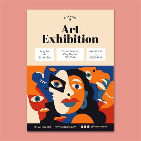 아트 포스터 템플릿 디자인 무료 벡터