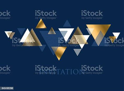 아트 데코 럭셔리 벡터 일러스트 레이 션의 기하학 모티브 헤더 축 하 초대장 우아한 카드에 대 한 추상 삼각형 복잡 한 모자이크 디자인 요소입니다 0명에 대한 스톡 벡터