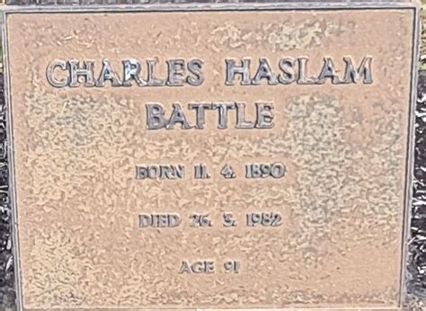 Charles Haslam Battle 1890 1982 Find A Grave Memorial