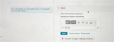 Solved A 8 0μf Capacitor A 12μf Capacitor And A 17μf