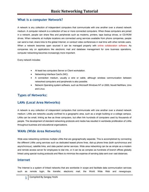 Basic Networking Tutorial Pdf