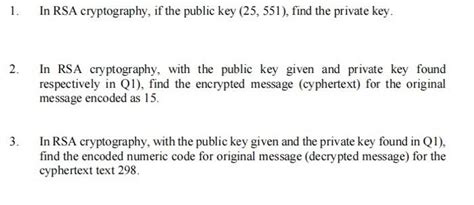Solved In RSA Cryptography If The Public Key Chegg