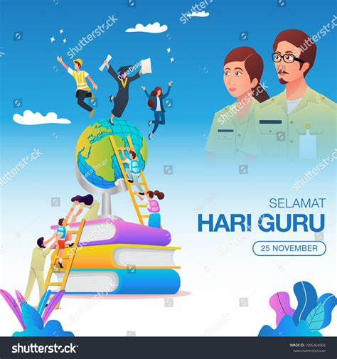 Selamat Hari Guru Translation Happy Teachers Stock Vector Royalty Free Shutterstock