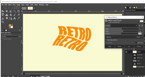 how to create a wavy text effect in gimp graphic pie