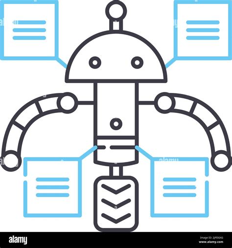 Robotic Analysis Line Icon Outline Symbol Vector Illustration
