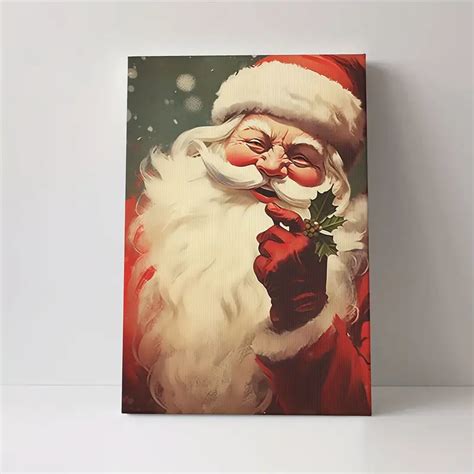 1pc 액자 크리스마스 캔버스 인쇄 포스터 산타 클로스 캔버스 벽 예술 아트웍 벽화 욕실 침실 사무실 거실 벽 장식 홈 장식 제한 시간 거래를 위해 지금 쇼핑하기