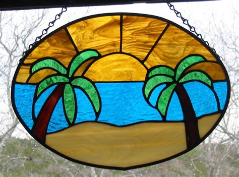 Scene Stained Glass Sun Patterns Scene Stained Glass Sun Patterns