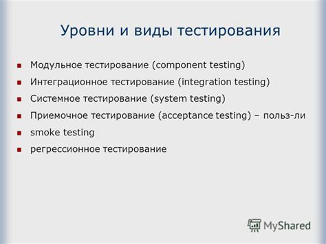 Презентация на тему Виды и методы тестирования на разных стадиях