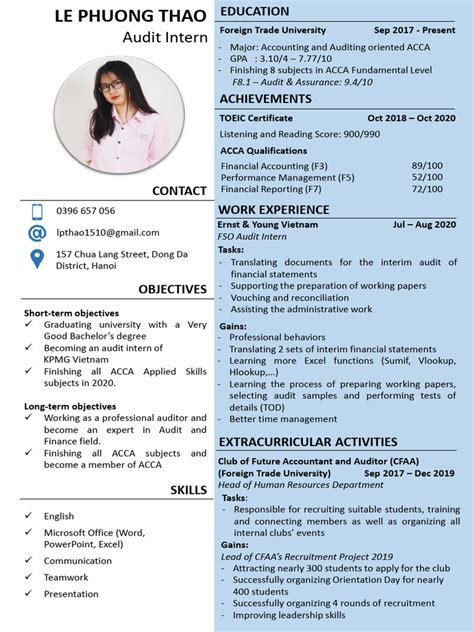 Cv Pass Kpmg Pdf Audit Accounting