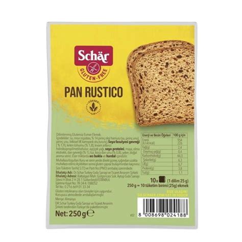Schar Pan Rustico Glutensiz Çok Tahıllı Ekmek 250g