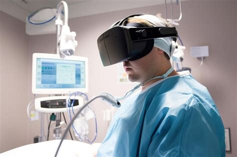 Premium Photo A Doctor In A Virtual Reality Simulation Glasses Makes