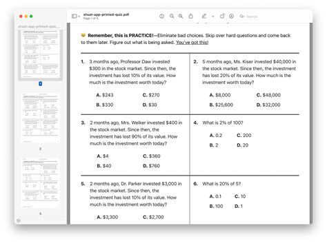 Printable Shsat Practice Tests By Ben Willenbring