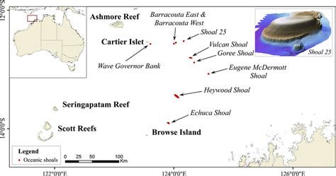 Map Of The Timor Sea Showing Nine Surveyed North West Oceanic Banks And