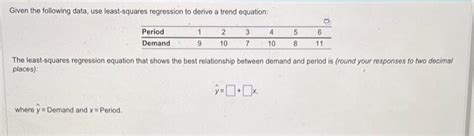 solved given the following data use least squares