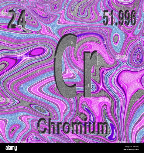Chromium Chemical Element Sign With Atomic Number And Atomic Weight Purple Background