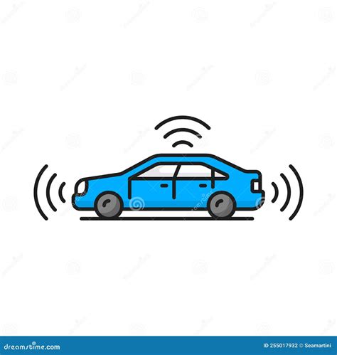 Driverless Autonomous Car Self Driving Vehicle Stock Vector