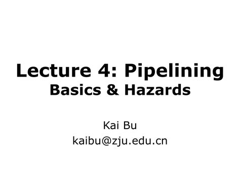 PPT Lecture Pipelining Basics Hazards PowerPoint Presentation ID