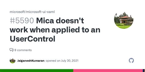Mica Doesnt Work When Applied To An Usercontrol · Issue 5590 · Microsoftmicrosoft Ui Xaml