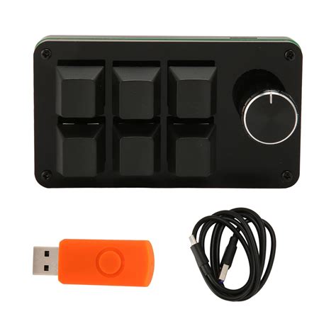 Mini 6 Key Keypad With Knob Hot Swappable Blue Switch Mechanical Keyboard Macro Programming