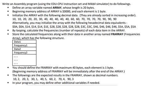 Write An Assembly Program Using The EDU CPU Chegg