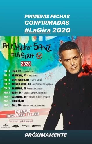Alejandro Sanz Volverá A Chile En Febrero Con Show En Movistar Arena