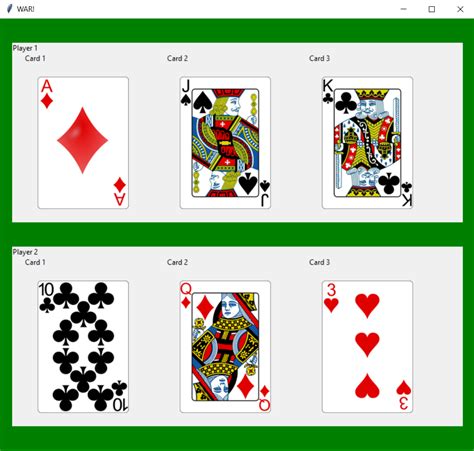 Github I Minevskiwar Game The Card Game War With Tkinter In Python