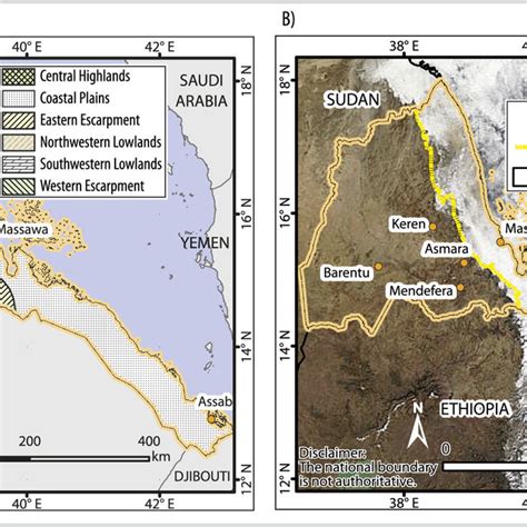 Eritrea A Agro Climatic Zones Source Fao 1994 B Satellite