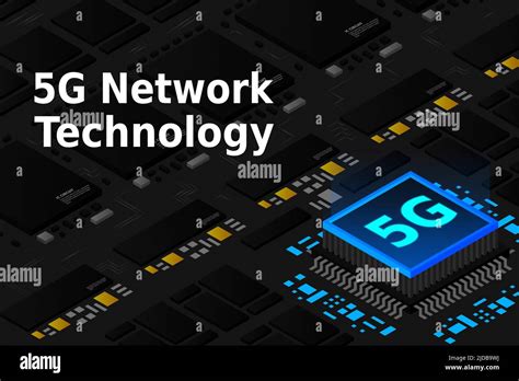 5g Network Processor Illustration Mobile Wireless Internet Of Next Generation Isometric