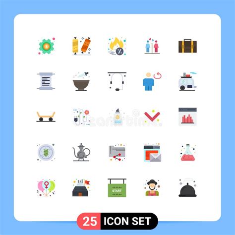 25 Universal Flat Colors Set For Web And Mobile Applications Bag Signs Sweet Washroom Love