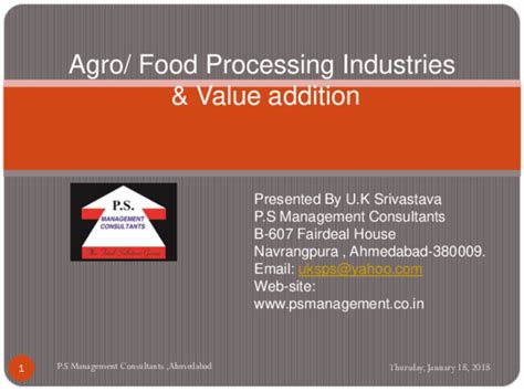 Ppt Agro Food Processing Industries Value Addition