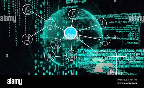 Animation Of Flowchart Of Icons With Globe And Multiple Icons Over Computer Stock Video Footage