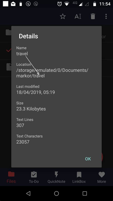 minor bug file information · issue 549 · gsantner markor · github
