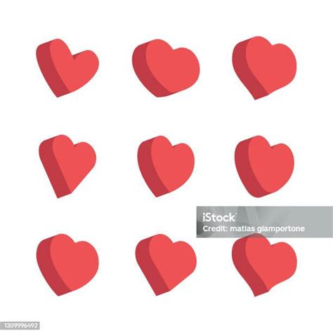 심장 벡터 아이콘입니다 등분 측정 3d 플랫 스타일 3차원 형태에 대한 스톡 벡터 아트 및 기타 이미지 3차원 형태 개념 개념과 주제 Istock