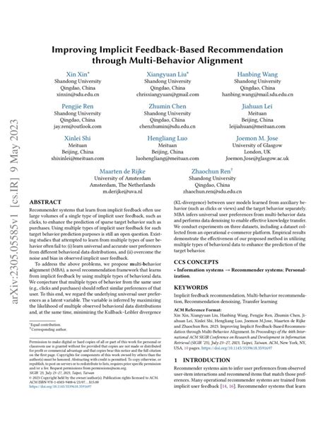 improving implicit feedback based recommendation through multi behavior