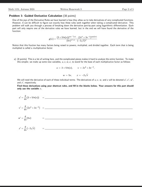 Solved Problem 1 Guided Derivative Calculation 38