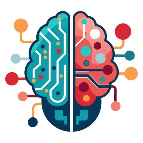 beautiful digital brain circuit board logo vector premium ai