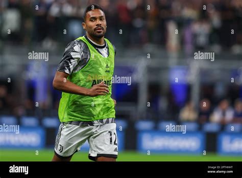 Alex Sandro Of Juventus Fc Looks On During Coppa Italia 202223 Semi Final 2st Leg Football