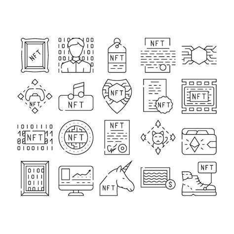 Nft Digital Technology Collection Icons Set 48349642 Vector Art At Vecteezy