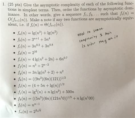 solved give the asymptotic complexity of each of the