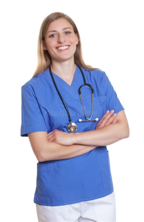 Deutsche Krankenschwester Mit Den Gekreuzten Armen Stockbild Bild Von Datei Kaukasisch