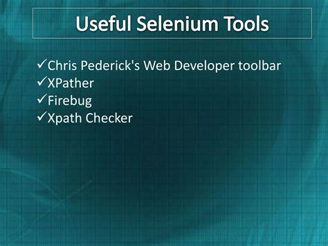 selenium testing tool jack pptx browsers computer software and applications
