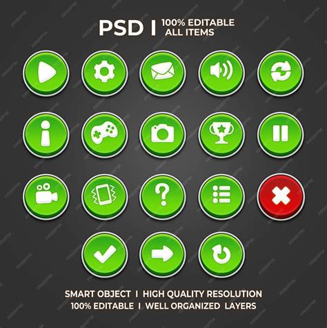 Premium Psd Set Of Game Ui Game Ui Set Game Ui Button Game Button