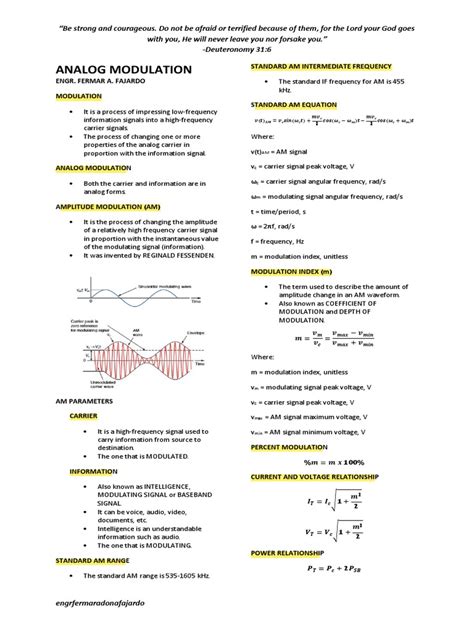 Analog Modulation Pdf Detector Radio Frequency Modulation
