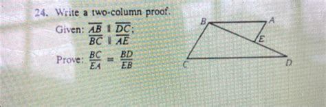 Solved 24. Write a two-column proof. Given: AB∥ACDC Prove: | Chegg.com