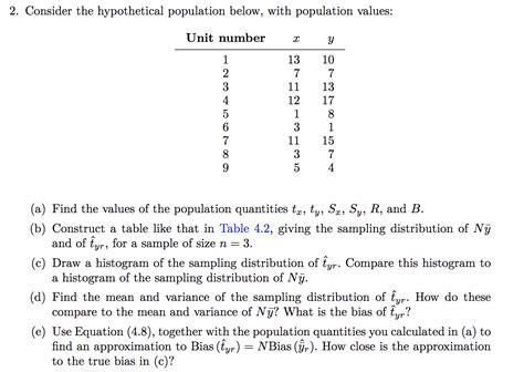 consider the hypothetical population below with