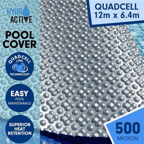 Hydroactive Quadcell Swimming Pool Cover 500 Micron 12m X 6 4m Smooth Sales