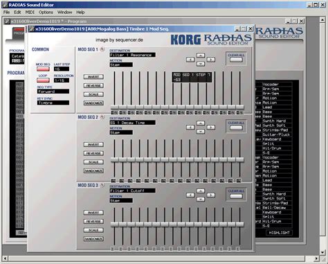 Korg Radias Digital Synthesizer Modulation Step Sequencer
