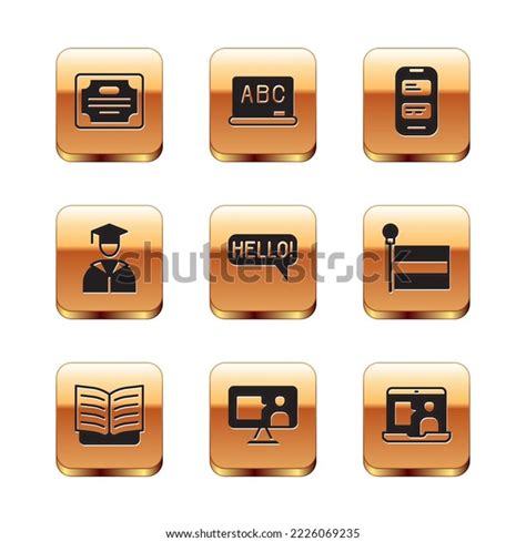 Set Certificate Template Open Book Foreign Stock Vector Royalty Free 2226069235 Shutterstock
