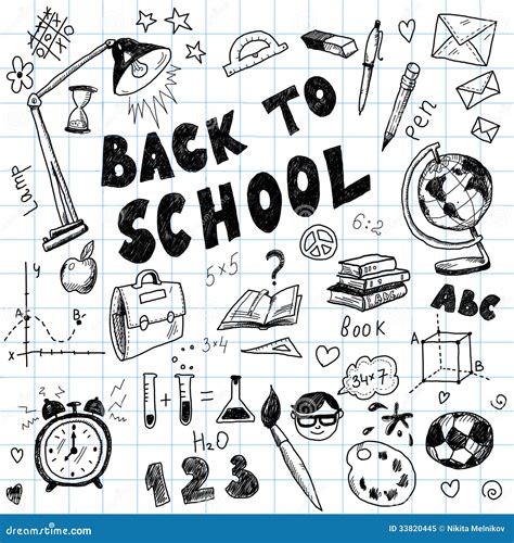 Back To School Big Doodles Set Stock Illustration Illustration Of